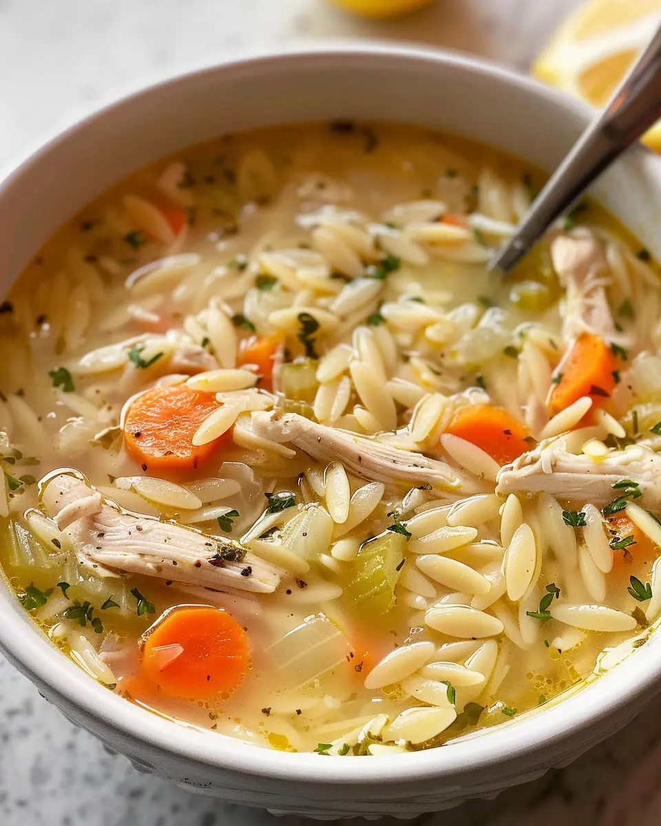lemon chicken orzo soup